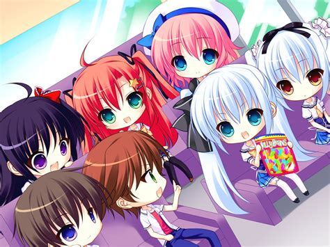 Amagamiakito Aquaeyes Blueeyes Browneyes Brownhair Chibi Gamecg