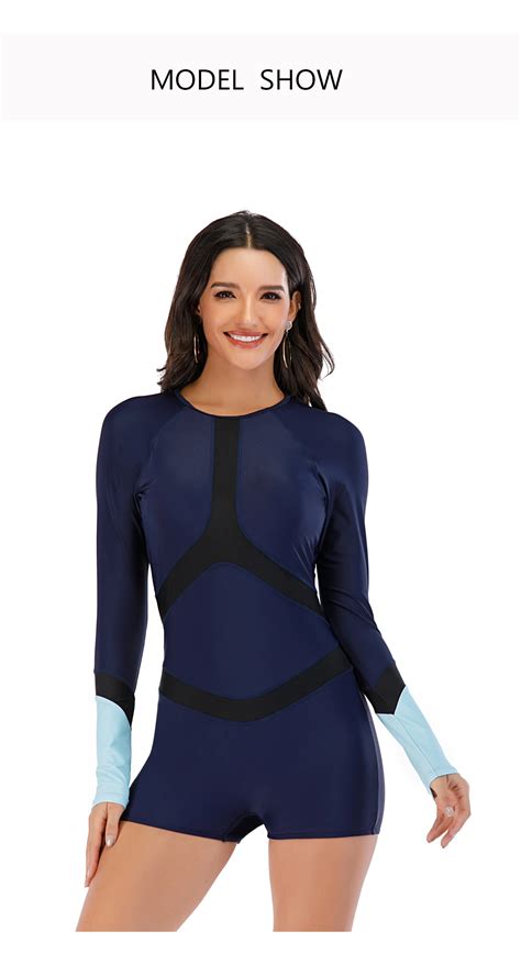 Womens One Piece Rash Guard Bathing Suit Long Sleeve Swimsuit Surfing