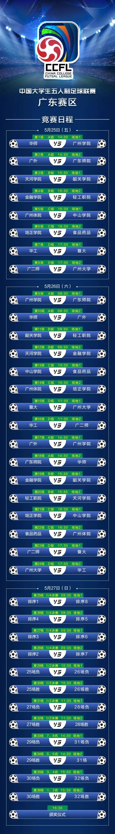 2018年5月25赛事通知五人制足球赛 公告栏 广州体育学院