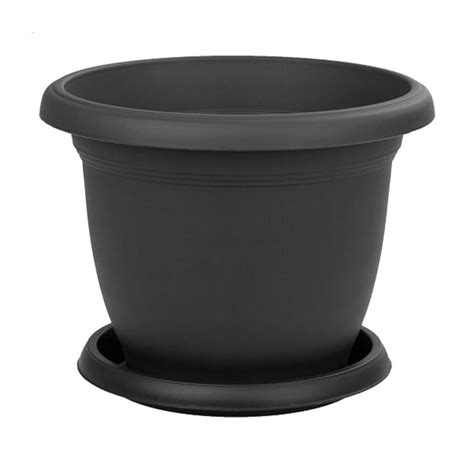Горшок для цветов Serinova Villa с поддоном антрацитовый 23 17 см 3 7 л 11638 купить на