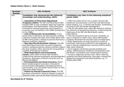 2025 Predicted Unique Edexcel Paper 3b Global Politics With Answer Set 3 Teaching Resources