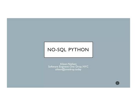Aileen Nielsen Nosql Python Making Data Frames Work For You In A Non