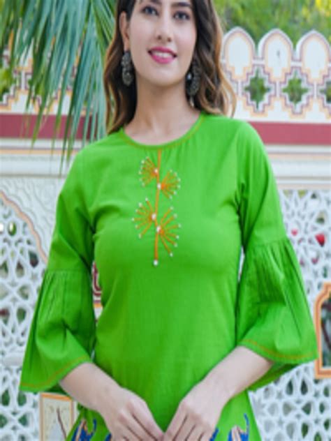 Buy YASH GALLERY Floral Printed Bell Sleeves Cotton Top Tops For Women Myntra