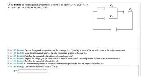 Solved Problem Three Capacitors Are Connected As Chegg
