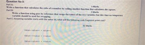 Solved Question No 3 Part A 5 Marks Write A Function That