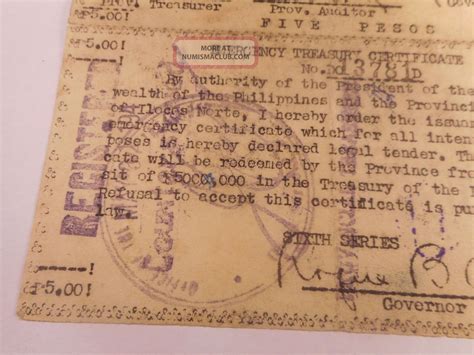 Philippines Emergency Currency Ilocos Norte Five Pesos 13781 Unusual