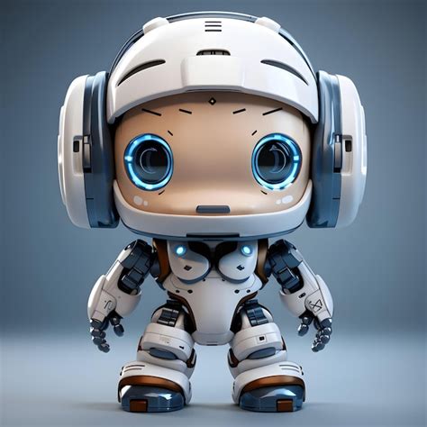 Premium Photo A Cute Kawaii Robot With 3d Max Modeling Style