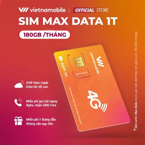 Sim Data 4G Vietnamobile 6GB Ngày 180GB Tháng Miễn Phí Gọi Nội Mạng
