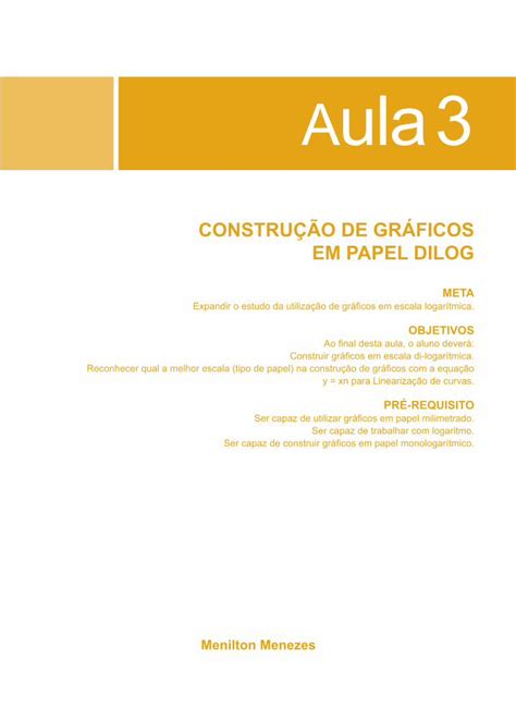 Pdf ConstruÇÃo De GrÁficos Em Papel Dilog · Para Calcular O Valor Do