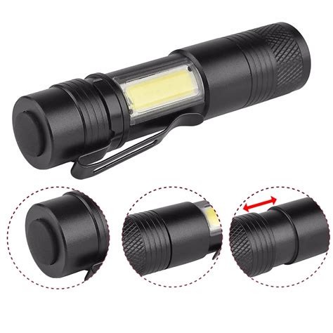Mini Portable Super Bright Xpecob Led Flashlight Rechargeable Zoomable