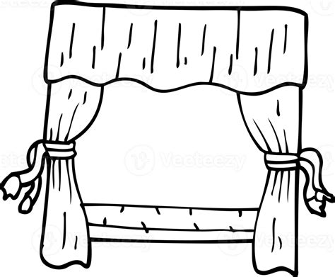 Line Drawing Cartoon Window With Curtains 45182189 PNG
