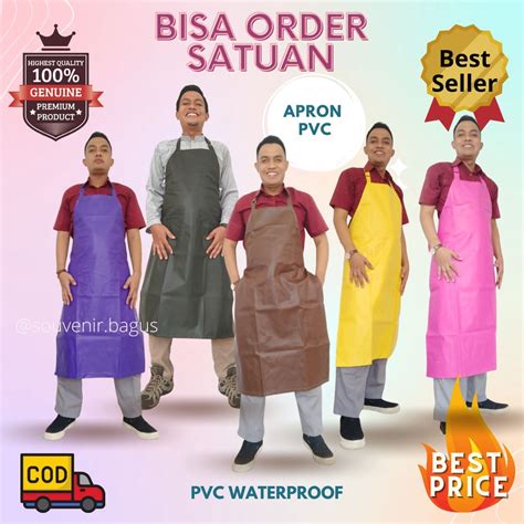 Jual Apron Cuci Piring Celemek Pvc Anti Air Waterproof Steward Steam