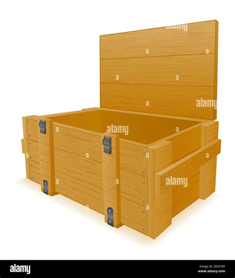 Army Wooden Box For Weapons And Ammunition Vector Illustration Isolated On White Background