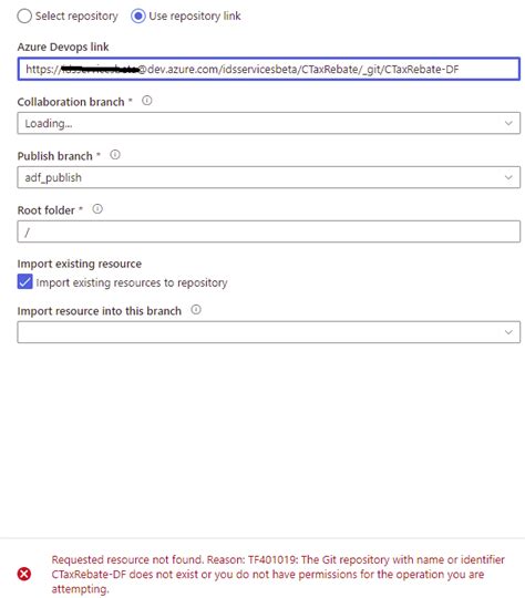 Azure Data Factory Configure Repository On Devops Stack Overflow