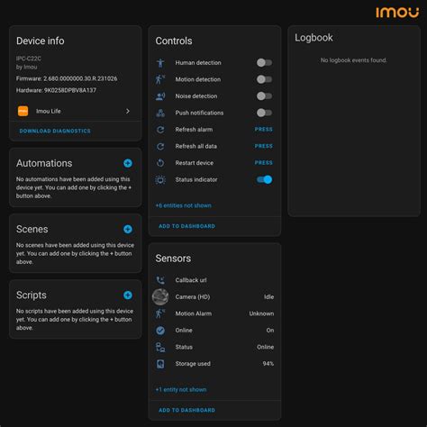 Home Assistant Imou Life Camera Integration