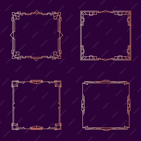 그라데이션 아트 데코 프레임 디자인 무료 벡터