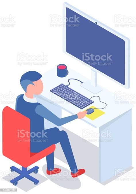 사무실 책상에서 일하는 정장을 입은 사업가 기업가 노트북 서핑 인터넷을 가진 남자 과로에 대한 스톡 벡터 아트 및 기타 이미지