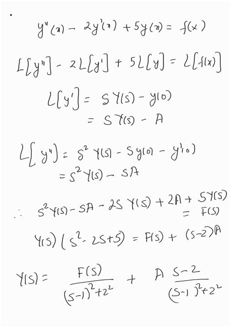 Solved Ordinary Differential Equations Laplace Transforms Let A R