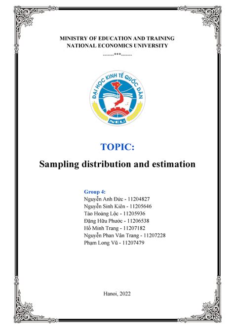 Sampling Distribution And Estimation MINISTRY OF EDUCATION AND