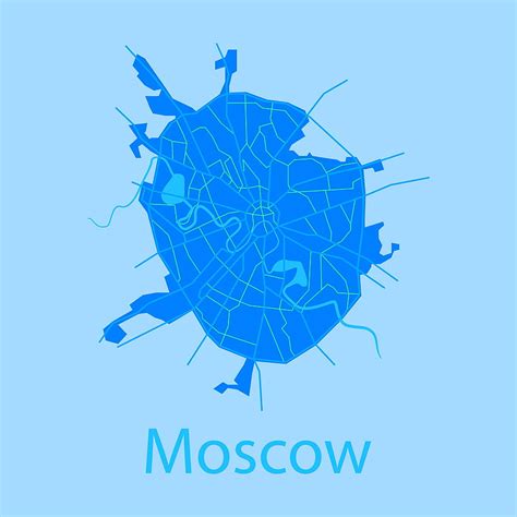 モスクワのフラットカラーマップすべてのオブジェクトがベクトルに配置されています Eps Ai Uidownload