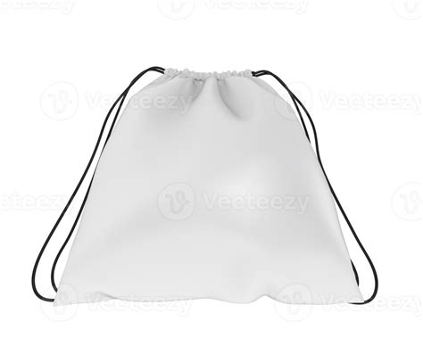 drawstring bag isolated on background 3d rendering illustration