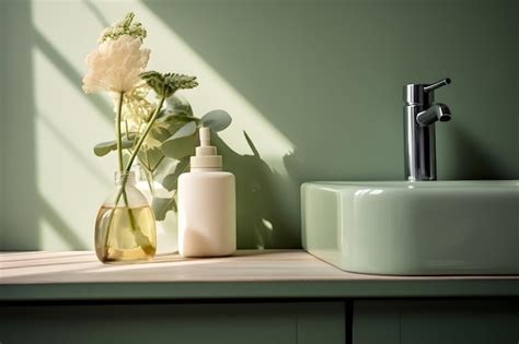 Premium Ai Image Practical Green Bath Oasis