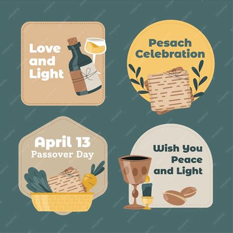 Premium Vector Labels Collection For Jewish Passover Celebration