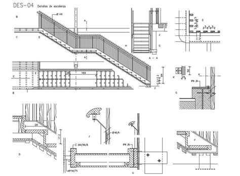 Staircase Elevation And Plan Design For Auto Cad File
