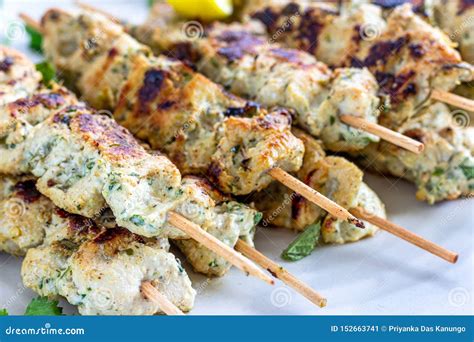 Reshmi Kebab Or Chicken Malai Kebab Indian Chicken Kebab On A Plate