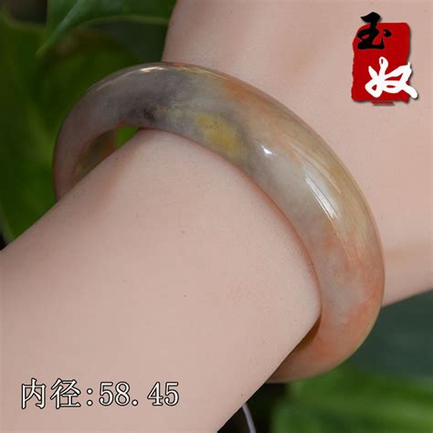 玉奴 新疆克拉玛依天然金丝玉 粉黄乌鸦皮辉煌籽料 手镯子 58 59 虎窝淘