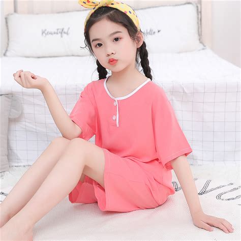 棉绸儿童睡衣薄款夏季女童绵绸空调家居服宝宝家居服套装