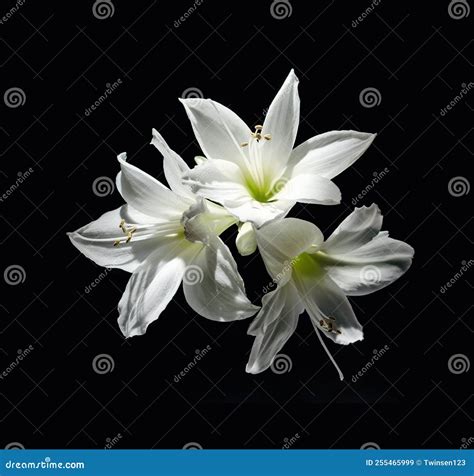 White Lily Flowers On A Black Background Stock Image Image Of Closeup Blossom