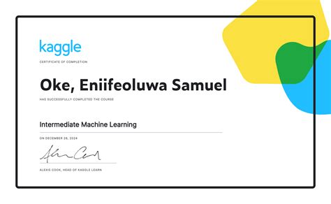 Oke Eniifeoluwa Samuel Completed The Intermediate Machine Learning