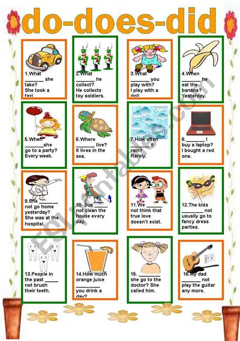 Do Does Did ESL Worksheet By LILIAAMALIA English Test English Course