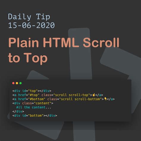 Plain Html Scroll To Top