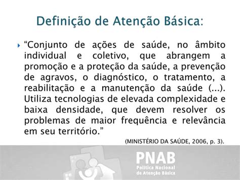 Política Nacional De Atenção Básica Pnab Ppt