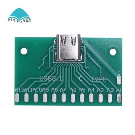 Jual Soket Konektor Diy Pin Usb C Usb Tipe C Female Dengan Papan