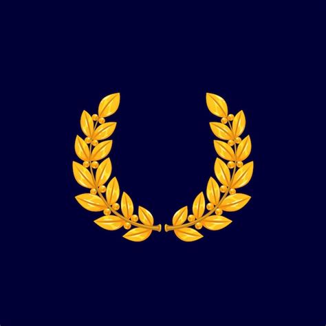 Premium Vector Golden Laurel Wreath Crown Isolated Trophy Award