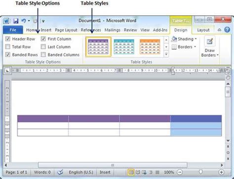 Create A Table In Word 2010