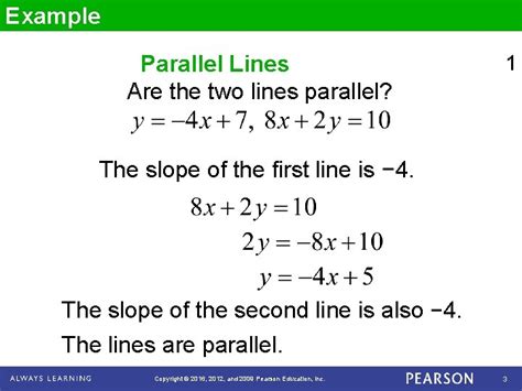 Chapter Graphing Linear Equations Section Parallel