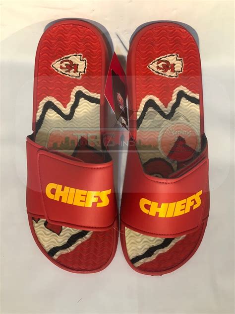 Kansas City Chiefs Nfl Mens Wordmark Gel Slide On Sandal Trc Inc