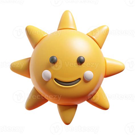 Breathtaking Exemplary Smiling Sun With Triangular Rays Clean Lines Flat Color Minimal Design
