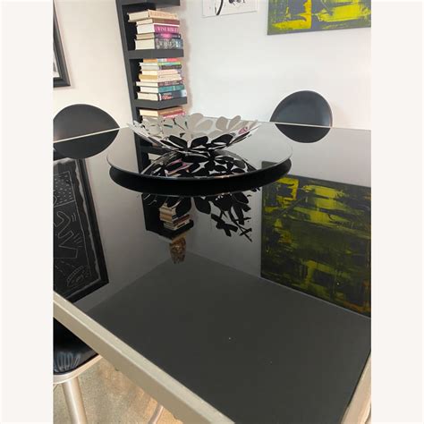 Black Glass High Top Table Aptdeco