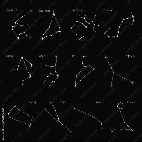 Constellations Silhouette Of Lights Stock Vector Adobe Stock