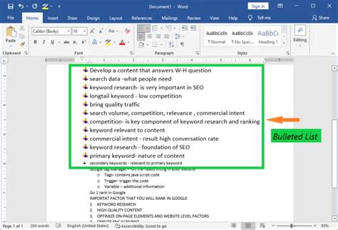 How To Apply Bullets And Numbering In MS Word
