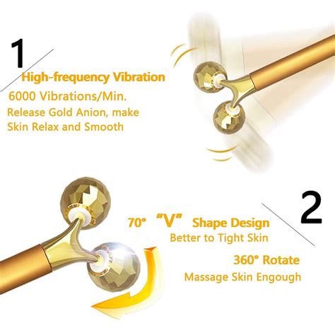 Electric Face Massager 24k Golden Facial Massager 3d Roller And T