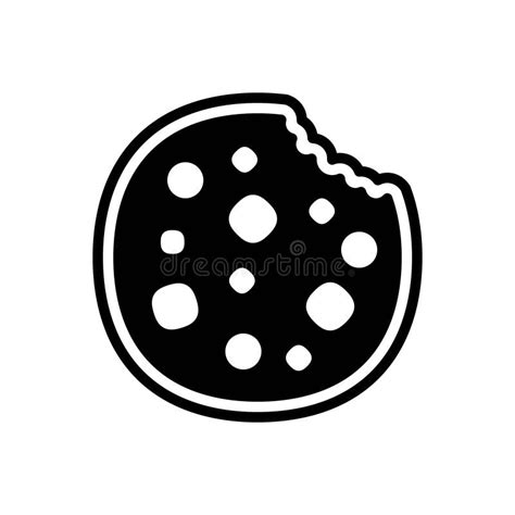 Black Solid Icon For Cookie Biscuit And Snack Stock Vector
