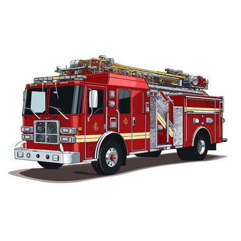 Fire Truck Illustration Vector Premium Ai Generated Vector