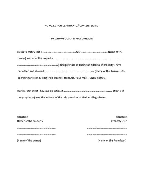 Consent Letter Gst Registration Pdf