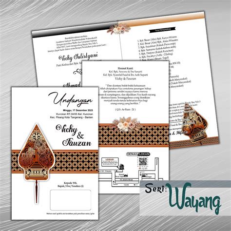 Jual Undangan Pernikahan Khitanan Model Wayang Elegan Dan Murah